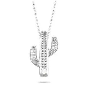 Jewlr Cutesy Cactus Necklace - Sterling Silver