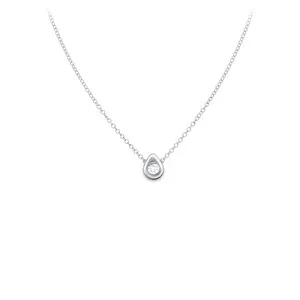 Jewlr Teardrop Pendant With Gemstone - Sterling Silver