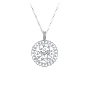 Jewlr Year Of The Monkey Chinese Zodiac Medallion Necklace - Sterling Silver