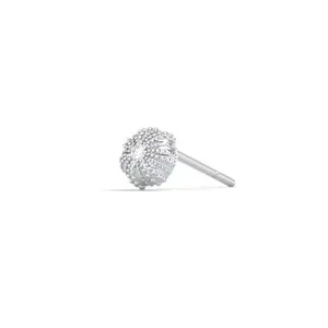 Jewlr Ocean Collection Single Stud With Accent Sea Urchin - Sterling Silver