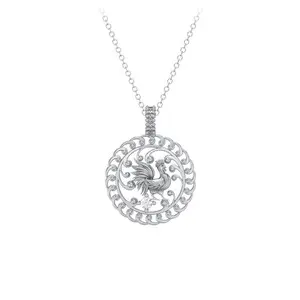 Jewlr Year Of The Rooster Chinese Zodiac Medallion Necklace - Sterling Silver