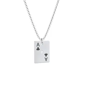 Jewlr Ace Of Clubs Playing Card Charm - Sterling Silver