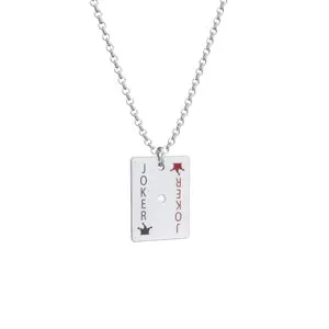 Jewlr Joker Playing Card Charm Necklace - Sterling Silver