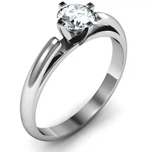 Jewlr Ski Tip Solitaire Round Ring