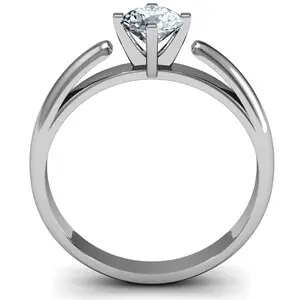 Jewlr Ski Tip Solitaire Round Ring