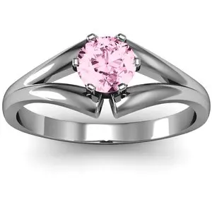 Jewlr Solitaire Split Shank Ring - Sterling Silver