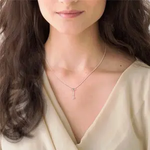 Jewlr Initial Heart Key Necklace With Gemstone Z
