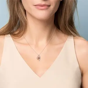 Jewlr Intertwined Heart In Heart Pendant With Gemstone