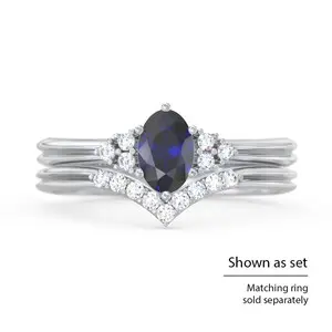 Jewlr Solitaire Oval With Triple Accents Ring
