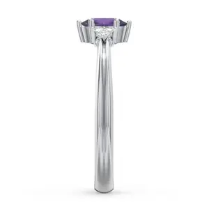 Jewlr Solitaire Oval With Triple Accents Ring