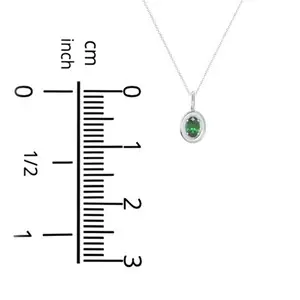 Jewlr Oval Frame Stone Necklace With Back Initial
