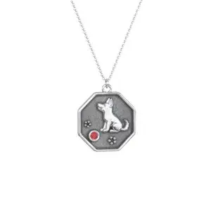 Jewlr Year Of The Dog Engravable Zodiac Medallion Necklace - Sterling Silver