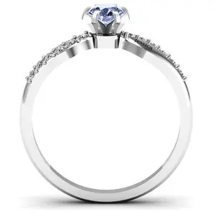 Jewlr Dimpled Solitaire With Accents Ring