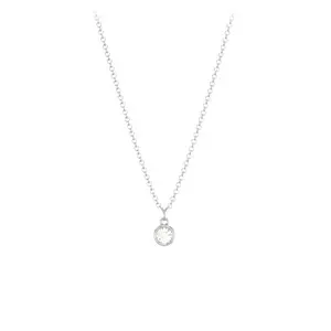 Jewlr Bezel Set Multi-birthstone Drop Necklace - Sterling Silver