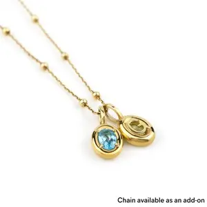 Jewlr Oval Frame Stone Charm With Back Initial
