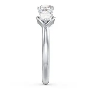 Jewlr 1/2 Ct. Round Gemstone Engaget Ring With Heart Stones