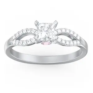 Jewlr 1/2 Ct. Princess Gemstone Split Peek-a-boo Engaget Ring With Accents