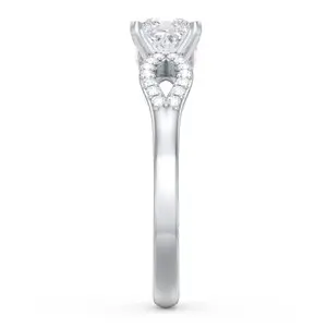Jewlr 1/2 Ct. Princess Gemstone Split Peek-a-boo Engaget Ring With Accents