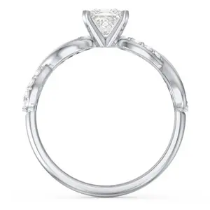 Jewlr 1/2 Ct. Princess Gemstone Infinity Engaget Ring With Accent Stones