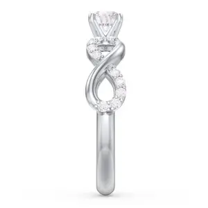 Jewlr 1/3 Ct. Round Gemstone Infinity Engaget Ring With Accent Stones