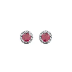 Jewlr Twisted Rope Birthstone Stud Earrings - Sterling Silver