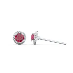 Jewlr Twisted Rope Birthstone Stud Earrings