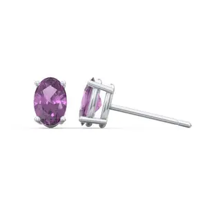 Jewlr Classic Oval Birthstone Stud Earrings