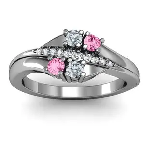 Jewlr Four Stone Ring With Accents