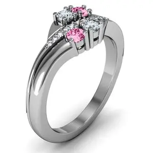 Jewlr Four Stone Ring With Accents