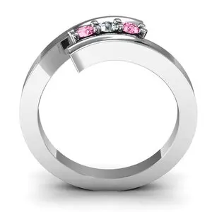 Jewlr Three Stone Ridged Bypass Ring