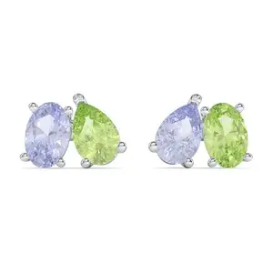 Jewlr Toi Et Moi Oval And Pear Gemstone Stud Earrings