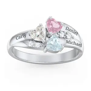 Jewlr Heart Cluster Ring With Accents