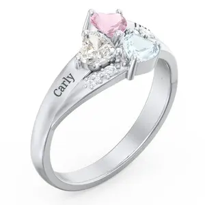Jewlr Heart Cluster Ring With Accents