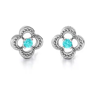 Jewlr Shimmering Clover Earrings - Sterling Silver