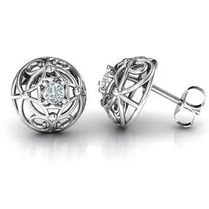 Jewlr Elegant Filigree Dome Earrings