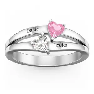 Jewlr Twin Hearts Ring