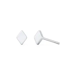 Jewlr Diamond Shape Stud Earrings - Sterling Silver