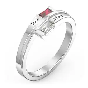 Jewlr Double Baguette Bypass Ring