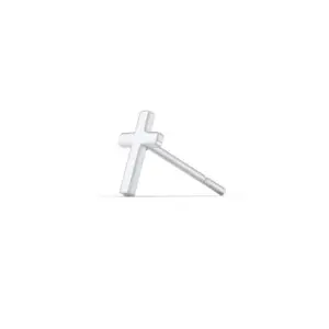 Jewlr Cross Shape Single Stud - Sterling Silver