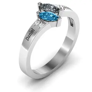Jewlr Twin Marquises And Accent Ring