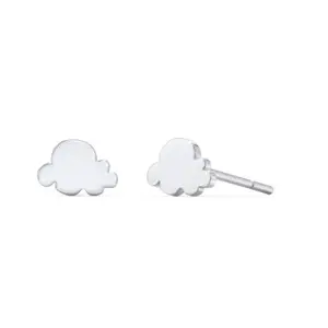 Jewlr Cloud Shape Stud Earrings - Sterling Silver