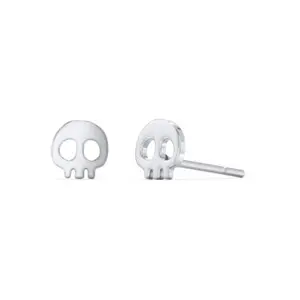 Jewlr Skull Stud Earrings - Sterling Silver