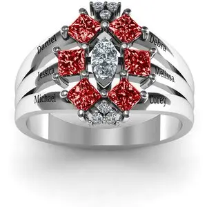 Jewlr Arachna Center Marquise And Princess Ring With Accents