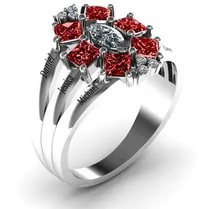 Jewlr Arachna Center Marquise And Princess Ring With Accents