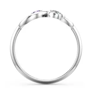Jewlr Pair Of Hearts Infinity Ring With Gemstones