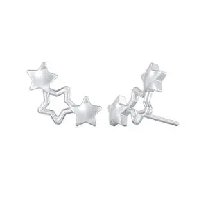 Jewlr Cluster Star Earrings - Sterling Silver