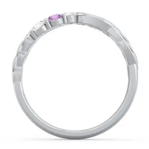 Jewlr Engravable Infinity Wave Ring With Gemstones