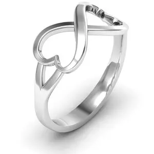 Jewlr Simple Double Heart Infinity Ring