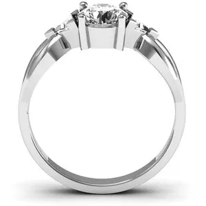 Jewlr Braided Shank Ring With Trillian Accents
