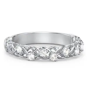 Jewlr Stones Woven In Love Ring - Sterling Silver